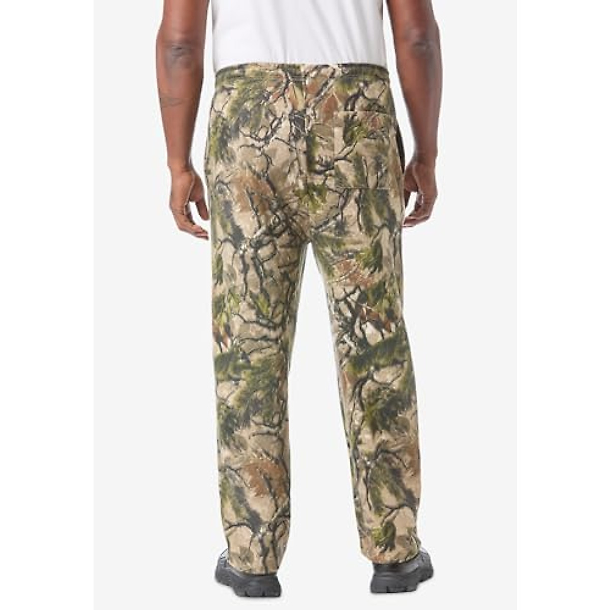 KingSize Men's Big & Tall Fleece Open-Bottom Sweatpants - Tall - XL, Black