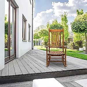 Wooden Square Rocking Chair – Your Indoor and Outdoor Relaxation Experience with This Ergonomic All-Weather Outdoor Rocker