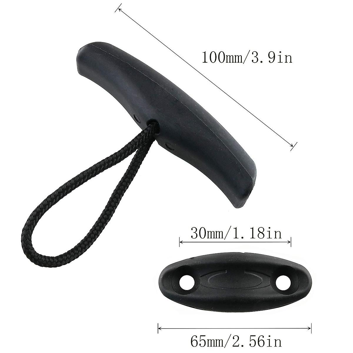 JCBIZ 2pcs 10cm Canoe Kayak Handles Carry Kit Heavy Duty Strong Toggle Handle Rope Pull Handle Cord T-Handle with Cord for Canoe