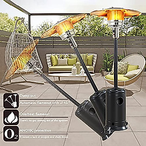 48000 Btu Outdoor Heaters for Patio - Patio Heater Propane, Outdoor Heater with Wheels, Ground Plugs, Propane Heater for Garden, Party, Backyard