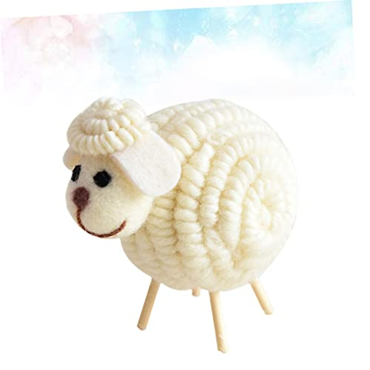 ifundom Cake Decoration Hand Made Felt Sheep Christmas Tree Hanging Sheep Mini Lamb Christmas Desktop Adornment Ornament Sheep Dining Table Decor Bamboo Christmas Socks Mutton White