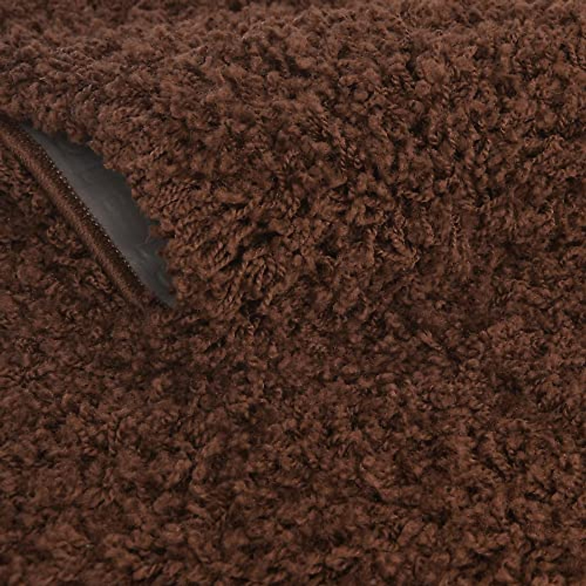 Rugs.com - Über Cozy Solid Shag Collection Rug – 8' x 10' Chocolate Brown Shag Rug Perfect for Living Rooms, Large Dining Rooms, Open Floorplans