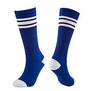 NEVSNEV Knee High Tube Socks Comfortable and Breathable with Triple Stripes for Boys, Girls, Toddlers, Kids, Baby and Child