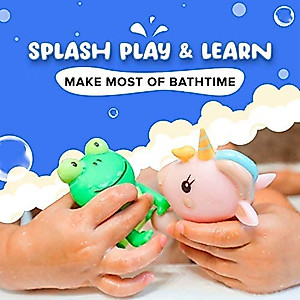 Mold Free Bath Toys for Babies and Toddlers, Animal No Hole Bath Toys, No Mold for Tub,Beach,Pool, BPA-Free, Dishwasher-Safe, Infant Bath Toys No Holes 0 1 3 6 12 18 Months