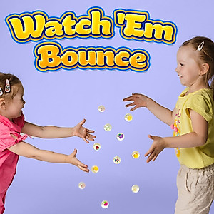 MATICAN Bouncy Balls Bulk, 18-Count, Assorted Fruit Designs, 1" Rubber High Bouncing Balls for Kids, Party Favors, Carnival Prizes, 1-Inch