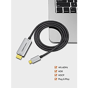CableCreation USB C to HDMI Cable 6FT with HDR 4K@60Hz, 2K@144Hz, 2K@120Hz, USB Type C to HDMI Cable Thunderbolt 3 Compatible for MacBook Pro/Air, iMac, iPad Pro 2020, Galaxy S20 S10/Note 10