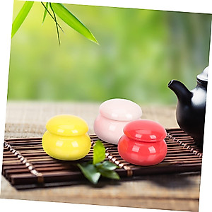 SHOWERORO 5pcs Mini Tea Cans Food Container Ceramic Storage Cans Ceramic Cookie Jar Storage Jars Ceramic Balm Jar Wooden Chanukah Ceramics Powder Decorative Jar