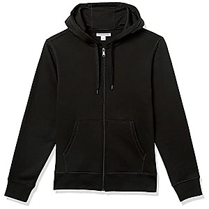 Amazon Essentials Men's Full-Zip Fleece Hoodie (Available in Big & Tall), Black, Medium
