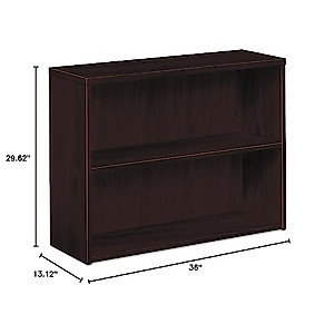 HON 10500 Series Bookcase - Bookcase with 2 Shelves, 36w x 13-1/8d x 29-5/8h, Mahogany (H105532)