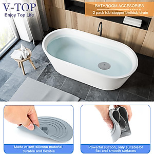 Shower Drain Hair Catcher Tub Stopper, V-TOP Drain Cover for Shower to Catcher Hair, Silicone Bathtub Drain Plug Suit for Bathroom Kitchen and Laundry, 4 Pack