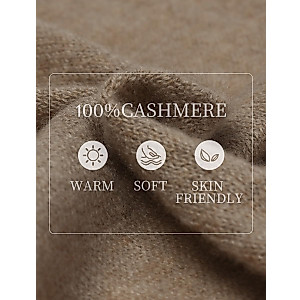 GOELIA 100% Pure Cashmere Scarf For Women Parallelogram Apricot Lightweight Winter Scarf For Women