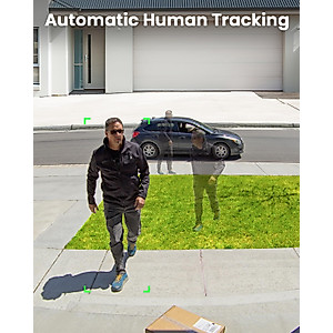 AOSU Solar Security Camera Wireless Outdoor with Panoramic PTZ, Human Auto Tracking, 2K Night Vision, Light and Sound Alarm, 2-Way Audio, Compatible with Alexa/Google Assistant