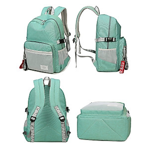 mygreen Classic Backpack Haversack Travel School Bag Student Simple Daypack Bookbag (Light Green)