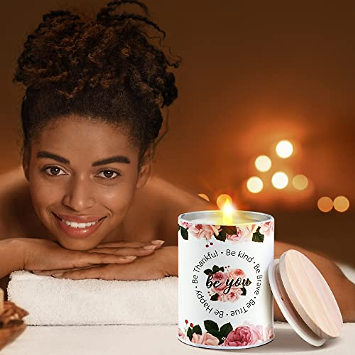 1 Pack Candle Gift for Women Friend You are Awesome Mother's Day Gifts for Her Women Lavender Scented Candles Jar Candles Inspirational Gifts Birthday Gifts for Mother Friend Coworkers