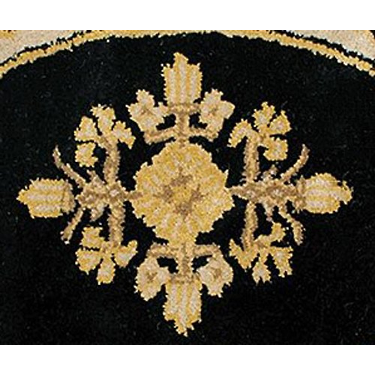 Minuteman International Noir Jardin Wool Hearth Rug, Half Round