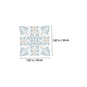 LIGHTAOTAO Furniture Tile Stickers Cupboard Tile Sticker Bathroom Tile Stickers Thick Frosted Flooring Floor Tile Sticker Peel and Stick Vintage Removable Stickers PVC Wall Tiles 48pcs