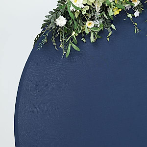 Efavormart 7.5ft Matte Navy Blue Round Spandex Fit Wedding Arch Backdrop Cover - 2-Sided Custom Fit Backdrop Stand Arch Cover