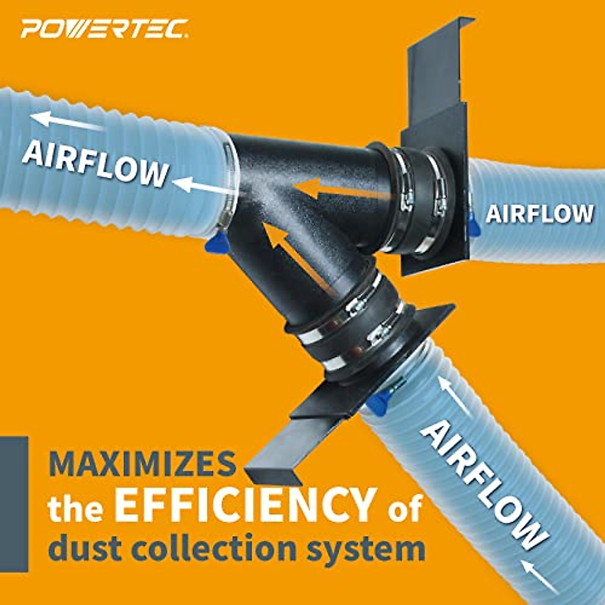 POWERTEC 70108-P4 4-Inch Blast Gate for Dust Collector, Dust Collection Fittings, 4 PK