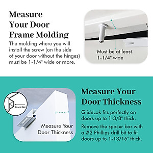3 Pack – GlideLok Child Safety Door Top Lock | Adults Can Operate from Either Side | Works on Interior & Exterior Doors | for Elderly Caregivers, Toddler Parents