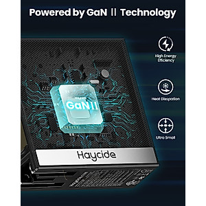 100W USB C Charger, Haycide 4 Port GaN Fast Wall Charger Adapter, Type C PD Charging Station Compatible with iPhone 13/13 pro max, MacBook Pro/Air, iPad, Laptop, Dell XPS, Samsung, and More