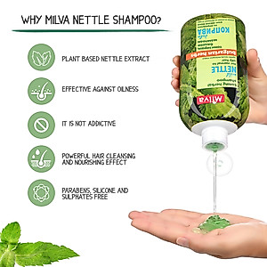 Nettle Shampoo - Helps Regulate Sebum Production, Reduce Dandruff & Ease Scalp Irritation - For Strong, Healthy Hair- 200ml