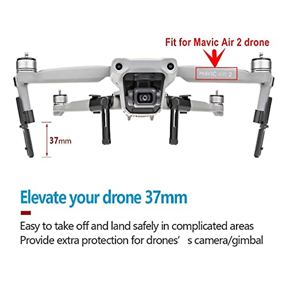 Hanatora Foldable Extension Landing Gear for DJI Air 2S,Mavic Air 2 Drone,Extender Legs Feet Accessories