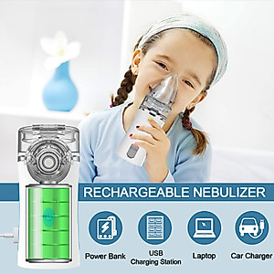 Portable Nebulizer - Nebulizers, Rechargeable Nebulizer Machine for Adults and Kids, Ultrasonic Nebulizer with Two Modes & Self-Cleaning Function for Breathing Problems, FSA and HSA Eligible