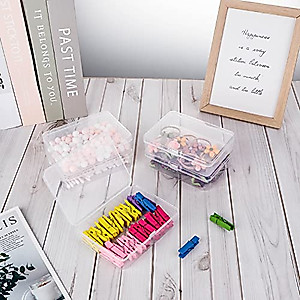 Ganydet 6 Packs Small Plastic Box, Rectangular Plastic Boxes with Lid, Small Plastic Storage Boxes, Clear Small Plastic Containers for Bead, Craft and Jewelry, 4.4'' × 3.2'' × 1.1''