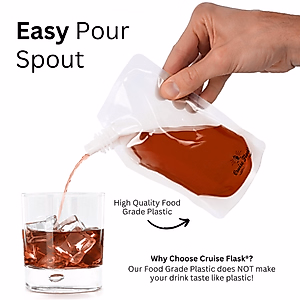 Concealable And Reusable Cruise Flask Kit - Sneak Drinks Anywhere -3 x 16 oz + 1 funnel