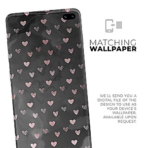 DesignSkinz Karamfila Marble & Rose Gold Hearts v11 Protective Vinyl Decal Wrap Skin Cover Compatible with The Samsung Galaxy S20 (Screen Trim & Back Glass Skin)