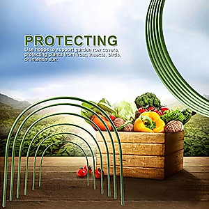 Greenhouse Hoops,Plastic Coated Hoops with Steel Inside Rust-Free Grow Tunnel Tunnel Support Hoops for Garden Fabric,19.7"x19.7"/6-Pack
