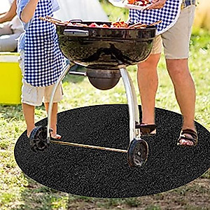 Yuhoo Round Fire Pit Mat, 40 inch Patio Fireproof Mat, Fireproof Pad Heat Deflector BBQ Floor Protective Mat, Reusable Deck Protector for Wood Burning&Gas Fire Pit Pad, BBQ Smoker(Size:40inch)