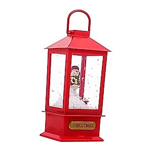 NOLITOY 1Pc Christmas Light Up Ornament Portable Night Light LED Lanterns Christmas Decorations Christmas Lantern Snow Globe Christmas Water Lantern Xmas Lantern Decorative Christmas Light