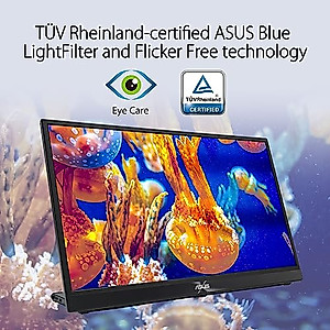 ASUS ZenScreen 16” 16:10 Portable Monitor (MB16QHG) - WQXGA (2560 x 1600), IPS, 120Hz, 100% DCI-P3, Eye Care, L-Shaped Kickstand, Tripod Mountable, USB-C, HDMI, DisplayHDR™ 400, 3-Year Warranty,Black