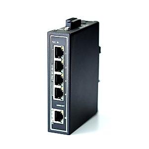 WIWAV WDH-5GT-DC 10/100/1000Mbps Gigabit Unmanaged 5-Port Industrial Ethernet Switches with DIN Rail/Wall-Mount (UL Listed,Fanless,-30℃~75℃)