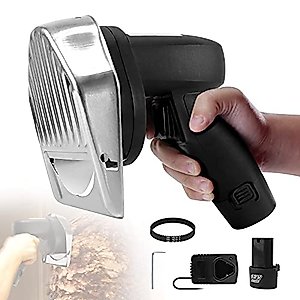 BriSunshine Cordless Electric Gyro Kebab Slicer,80W Portable Sliced Shawarma Cutter Doner Kebab Cutting Knife Machine,with Fast Charger and 2 Rechargeable Power,0.02-0.31" Thickness