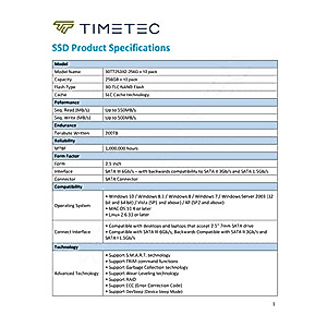 Timetec 256GBx2 (2 Pack) SSD 3D NAND TLC SATA III 6Gb/s 2.5 Inch 7mm (0.28") 200TBW Read Speed Up to 550 MB/s SLC Cache Performance Boost Internal Solid State Drive for PC Computer Desktop and Laptop