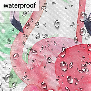 Aglebo Watercolor Flamingo Tropic Leaves Shower Curtain Fabric Shower Curtain Set with 12 Hooks Water-Proof 72 * 72 Inches for Bathroom Beach Caravan Hotel