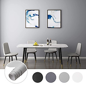 Oxdigi Light Grey Contact Paper 23.6 x 196 Inches, Peel and Stick Wallpaper for Cabinet Table Drawer Door Reform Decorative Thick Self Adhesive Removable Vinyl Film