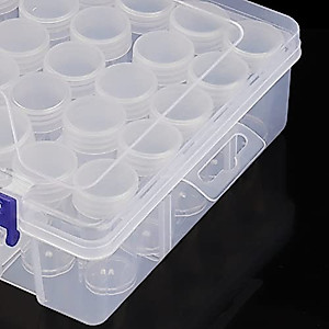 LEXININ 3 Pack Clear Embroidery Diamond Storage Box with120 Beads Containers, Diamond Painting Storage Containers with Lids and Label Stickers, Beads Organizer Case for Jewelry, Sequins, Nails