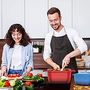 Dutch Oven, imarku 3.5 Quart Enameled Cast Iron Dutch Oven Pot with Lid for Braising, Broiling, Frying, Bread Baking, Roast Turkey, Oven Safe Up To 550°F, Enamel Coating, Nonstick Easy to Clean (3.5QT, RED)