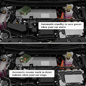 Glaobule Ultra Sonic Rodent Electronic Repellent for Cars Keep Rats Mice Away from Your Truck Garage Attic Warehouse Under Hood Animal Reducer Repeller Battery Operated 1 Pack