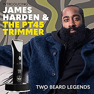 Beard Club PT45 Beard Trimmer for Men - Electric Cordless Rechargeable Beard & Hair Trimmer - High Power 7000 RPM - 8 Color Guides, 45 Unique Trim Lengths - Extra Sharp Mower Blades - Travel Lock