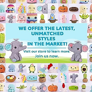 Crochetta Crochet Kit for Beginners, Beginner Crochet Starter Kit with Step-by-Step Video Tutorials, Learn to Crochet Kits for Adults Kids, DIY Knitting Supplies, 2 Pack Elephant Family (40%+ Yarn)