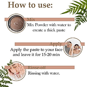 Moroccan Rhassoul Clay (Nude) Powder | Ghassoul Clay | mi nature | Skin care mask for deep cleansing,nourishing,detoxifying| Hair Cleanser and nourishing| 227g(8oz)