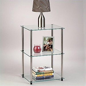 Convenience Concepts Designs2Go Classic Glass 3 Tier Lamp / End Table, Glass