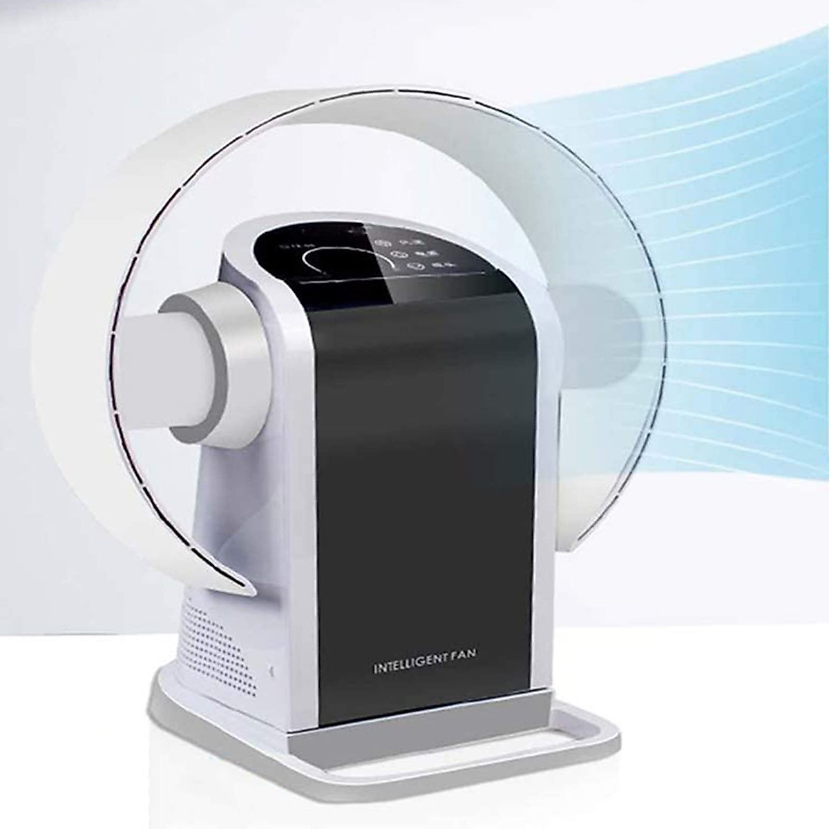 Desk Fan - Wall Mount Bladeless Fan Personal Cooling Fan, 12 Inch Table Fan, 9 Speeds, 90° Oscillating Quiet Floor Fan with Remote for Office, Bedroom