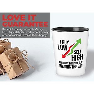 Bubble Hugs Stock Trader Shot Glass 1.5oz - Leave Everyone Else Holding the Bag - Day Trader Stock Market Funny Brokers Market Currency Exchange Stock Trading Rally Bull Market