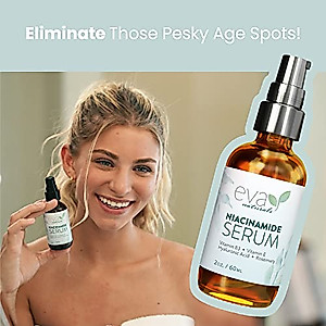 Niacinamide Serum for Face, Firming Moisturizer Serum with Niacinamide Vitamin B3 + Hyaluronic Acid - Pore Minimizer, Restores Elasticity, Reduces Blemishes, Discoloration Serum (2oz)