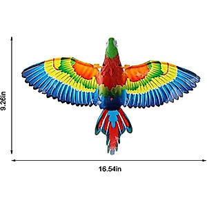 Simulation-Bird-Interactive-Cat-Toy, Flying Bird Cat Toy,Electric Toy Bird For Cats,Flashing Music Funny Cat Toy Cats Kitten Play Hunting Exercising Eliminating Boredom (Parrot1PCS) Pole not included